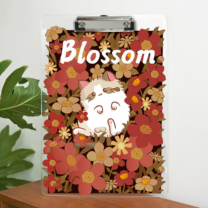 Blossom A4 Акриловая подставка для папок с кошачьим дизайном для офисной организации и использования студентами, оптом