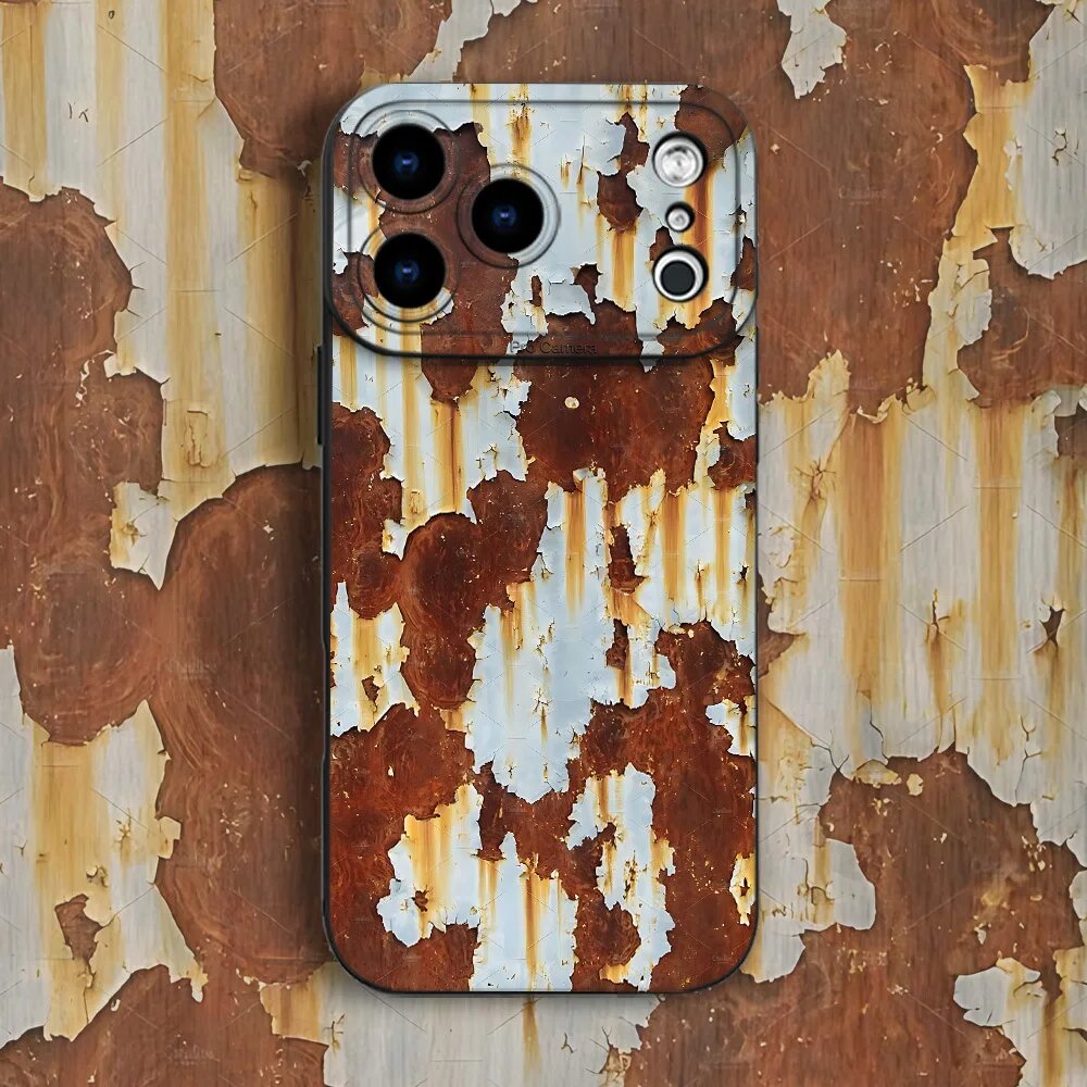 Ретро-чехол для телефона с принтом под металлическую ржавчину для iPhone 17, 16, Айфон 16 Про, 2