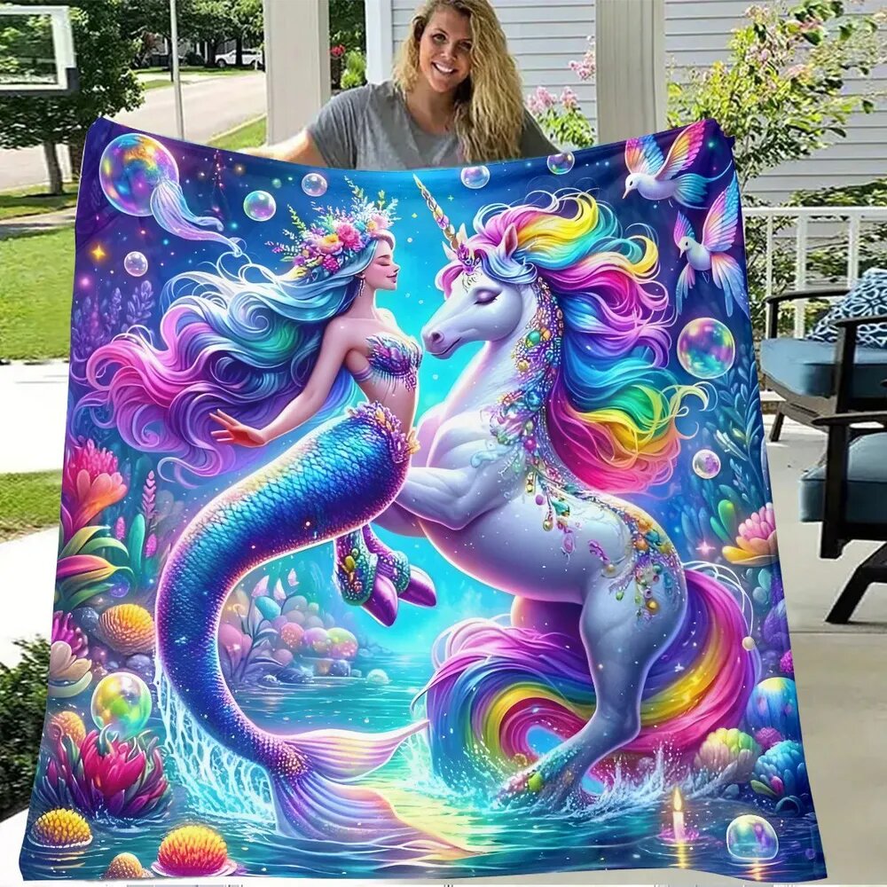 Плед 152x204 см фланель плюшевый, для пикника 3d-эффект