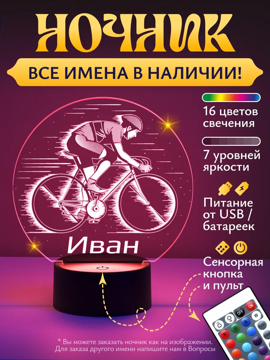 Ночник «Иван - Велосипедист»