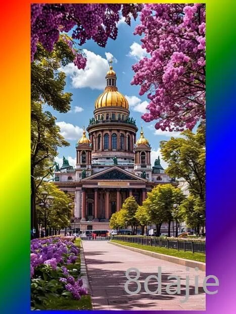 Картина по номерам для взрослых начинающих, Замок/Санкт-Петербург, Россия/Кафедральный собор Пресвятой Богородицы, Картина маслом своими руками для домашнего декора стен, 40x50 см, без рамки