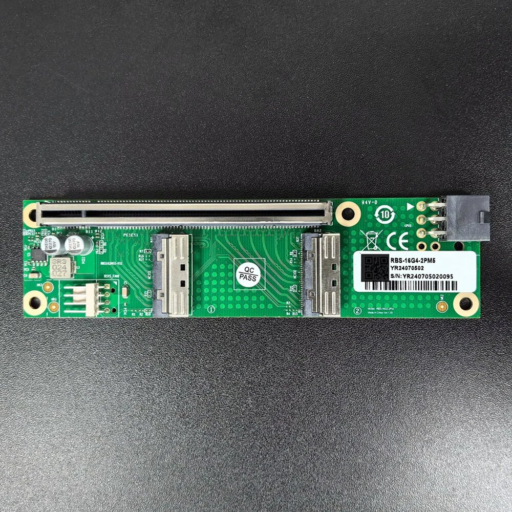Райзер ADT-Link PCI-E X16 Slim SAS SFF-8654, Зеленый