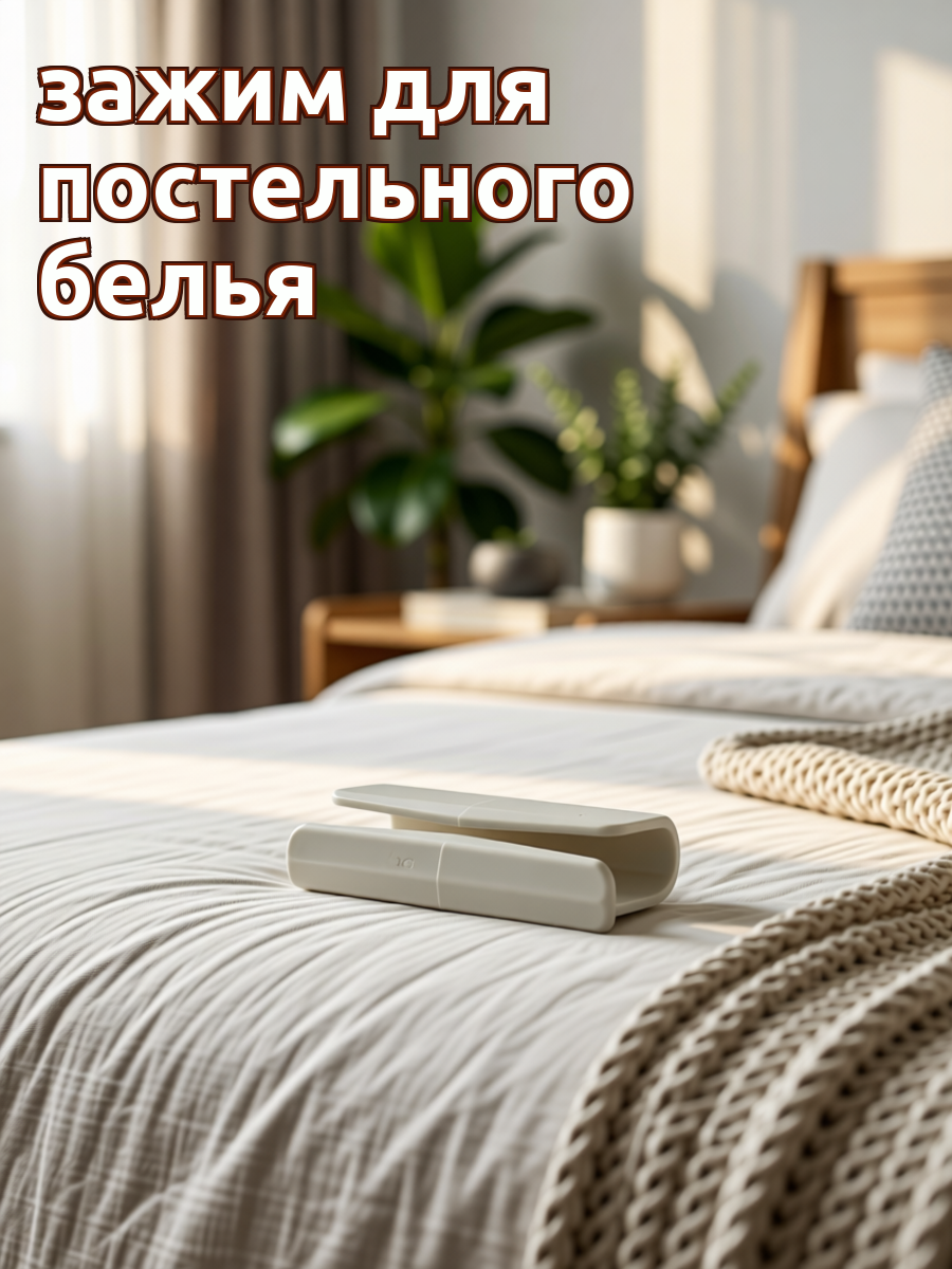 Крепления для постельного белья надёжные фиксаторы простыней 12 штук размер 5×1,6 см