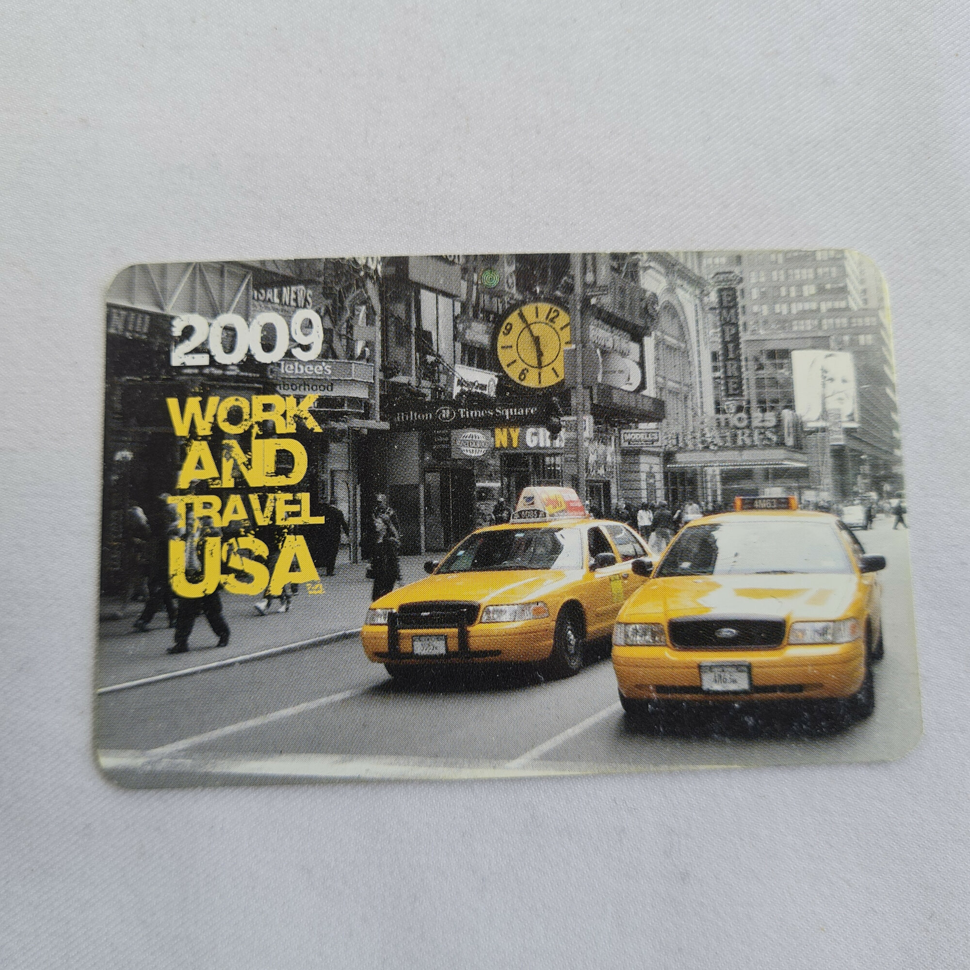Карманный календарик 2009. Work and Travel USA, такси Нью Йорк. Календарь винтажный