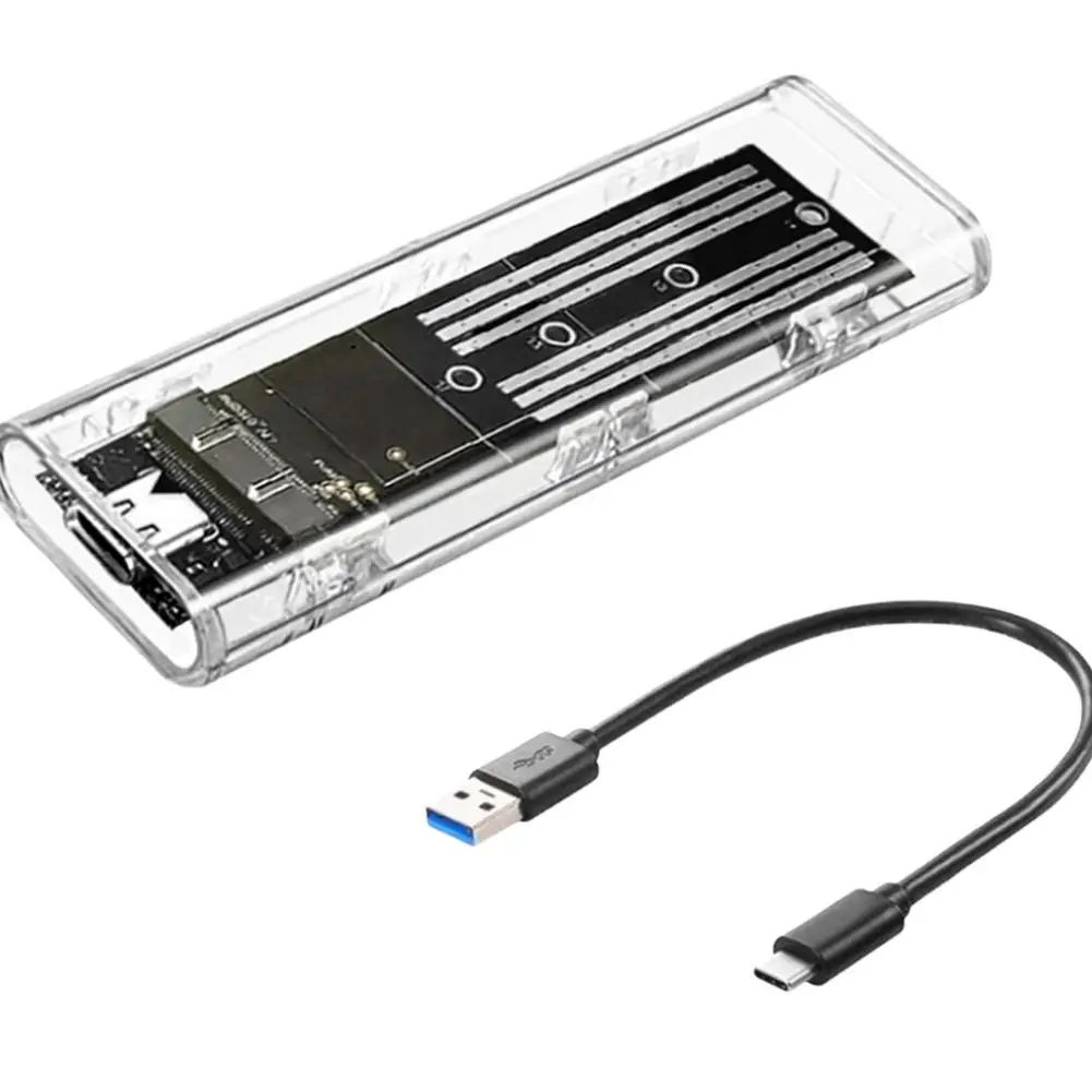 Прозрачный M.2-бокс для SSD-накопителей NGFF SATA с интерфейсом USB 3.1 Type-C