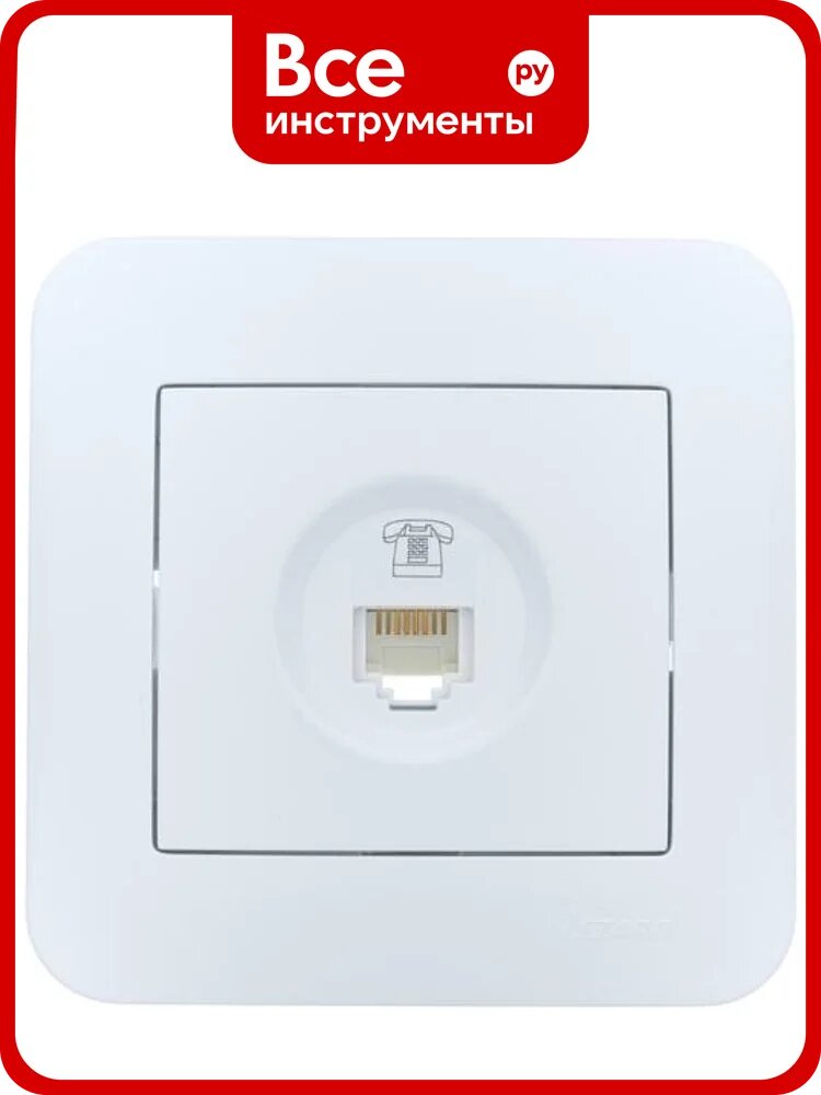 Розетка телефонная Lezard ASTI евро белая 7081-0202-137