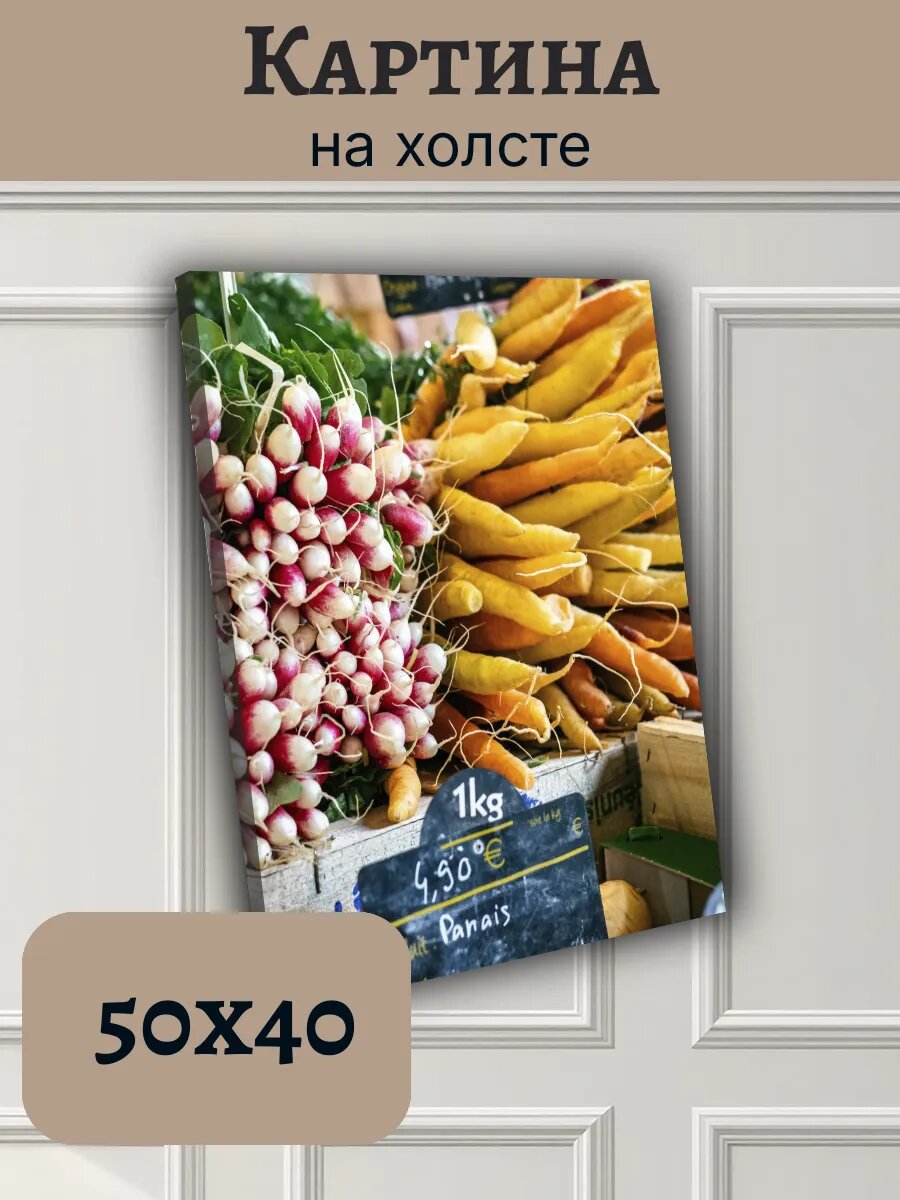 Картина Постер Франция France 40x50 свежие овощи