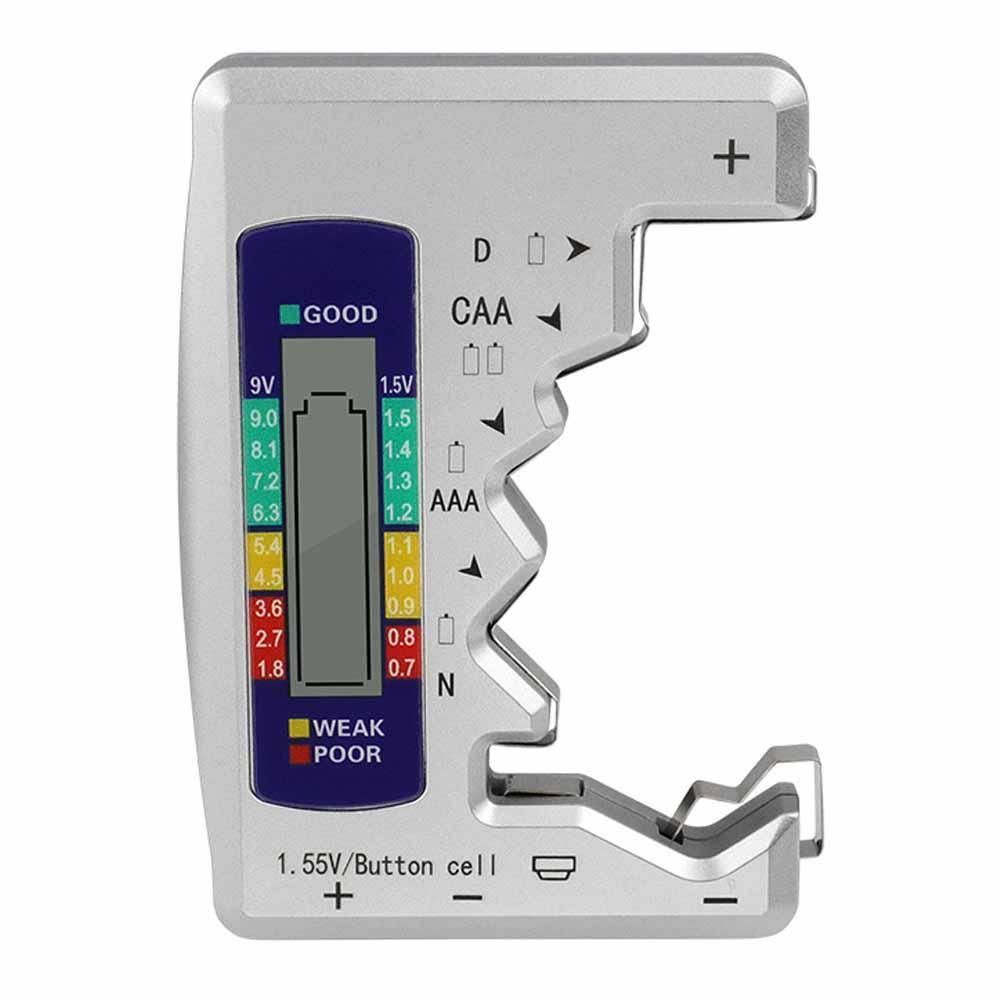 Тестер батареек, для AA/AAA/C/D/9V, с ЖК-дисплеем, черный