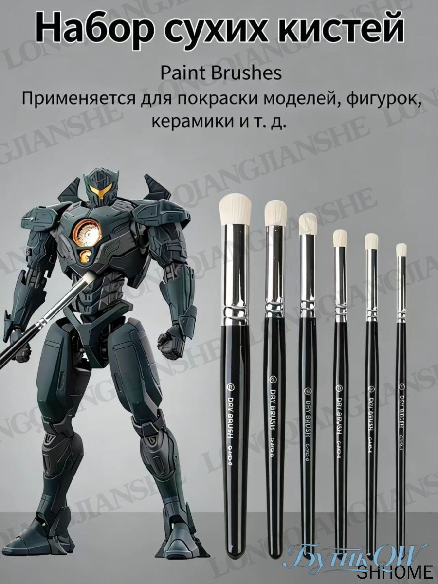 Набор кистей для рисования Ассорти № 2/0, 6 шт.