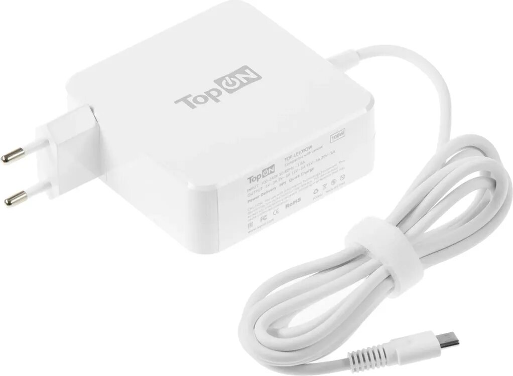 Адаптер питания TopON TOP-HN65QW, 5 - 20 В, 3.25A, 65Вт, белый