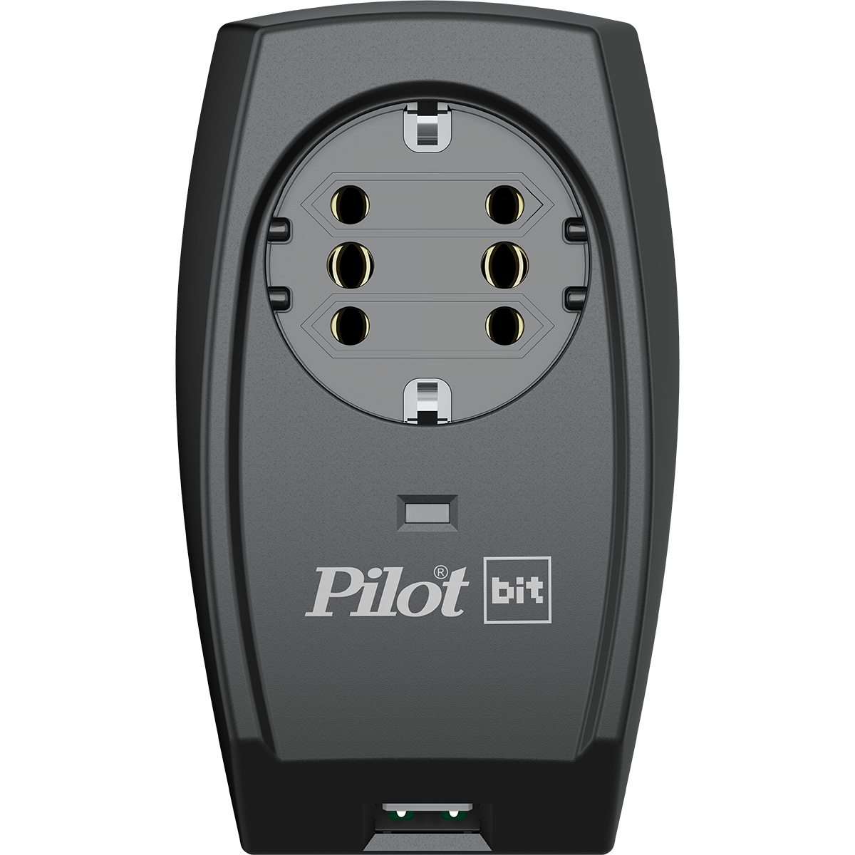 Сетевой фильтр Zis PILOT BIT USB, 1 розетка, черный (16А), Gadget Parking