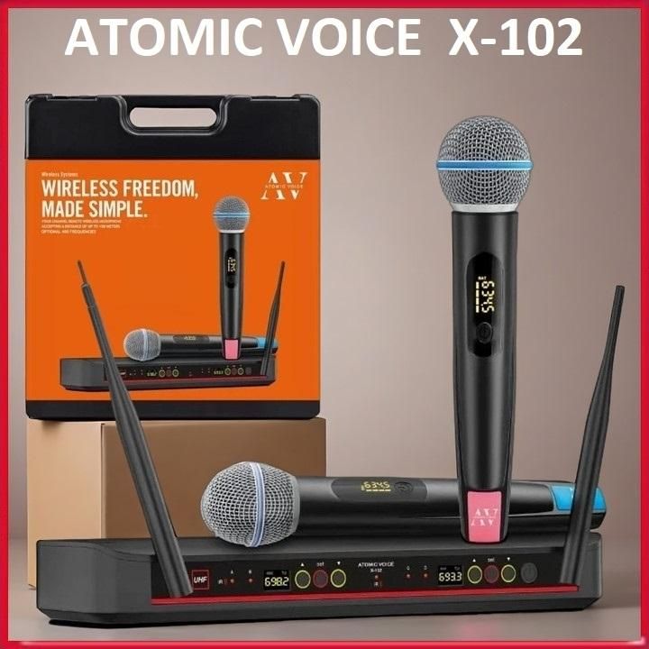 ATOMIC VOICE X-102 - вокальная радиосистема, серия "PRO", кейс для хранения/переноски, UHF