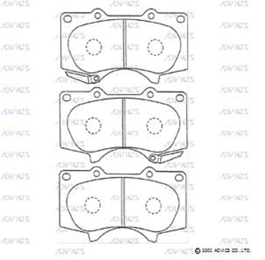 Колодки Перед. Toyota Land Cruiser Prado J120 / J150, Hilux Surf N215, 4Runner N215 / N280, Fj Cruiser Gsj15, Tacoma N245 / N250, Lexus Gx460 / Gx470, Pajero V90 (ADVICS SN119P)