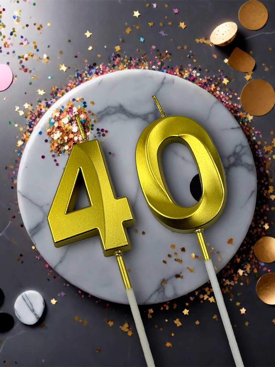 Свечи для торта на день рождения цифры 40 лет