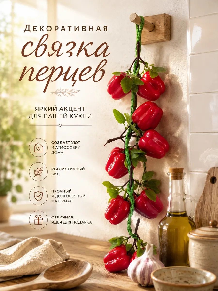Декоративные красные перцы связка
