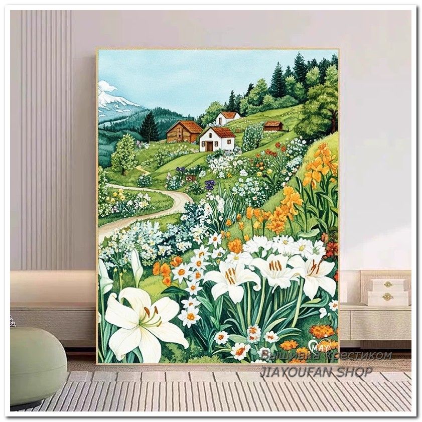 Набор для вышивания крестом, 14 Канiteй (14CT), канва 50x60 см, готовая вышивка 40x50 см