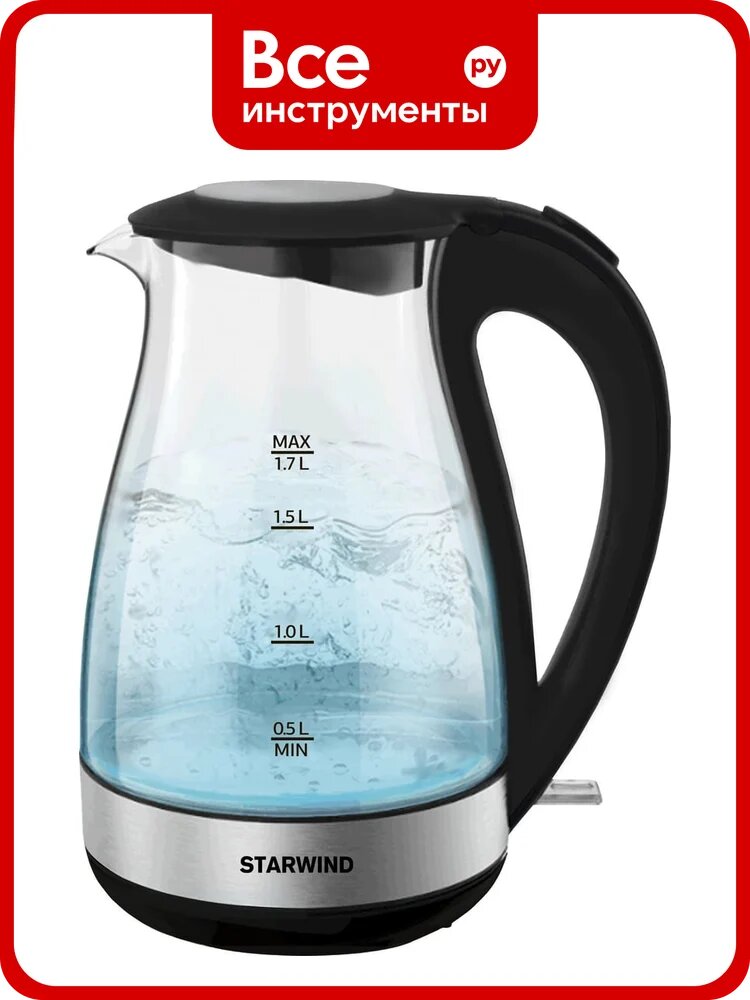 Чайник STARWIND SKP3039 1.7 л 2200Вт черный стекло 1905858