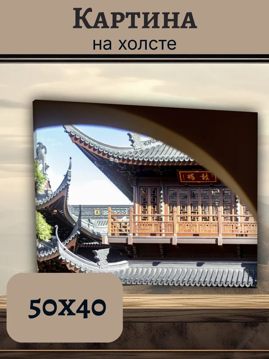 Картина Постер Китай China 40x50 традиционная архитектура