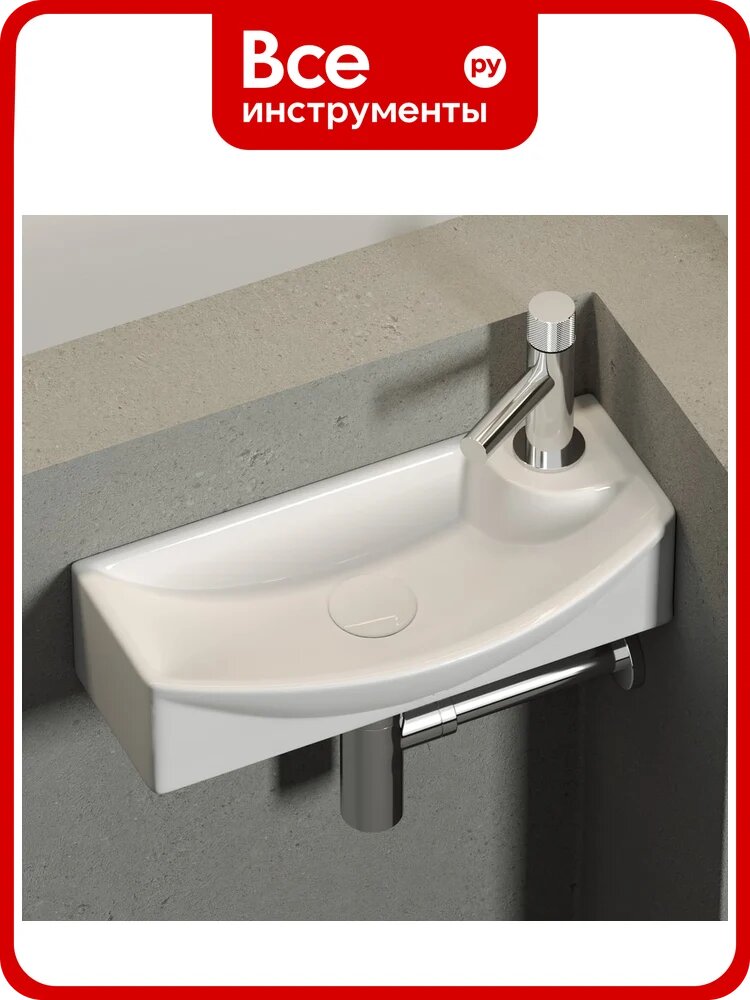 Подвесной умывальник Ceramicanova Element прямоугольный, с крепежом 455x220x130 мм CN6038L