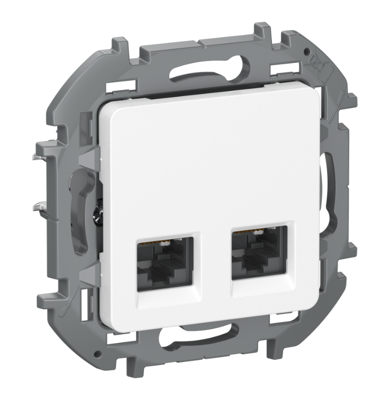 IEKINSPIRIA Розетка компьютерная 2-я RJ45 кат.5Е UTP 6738351 белый IEK