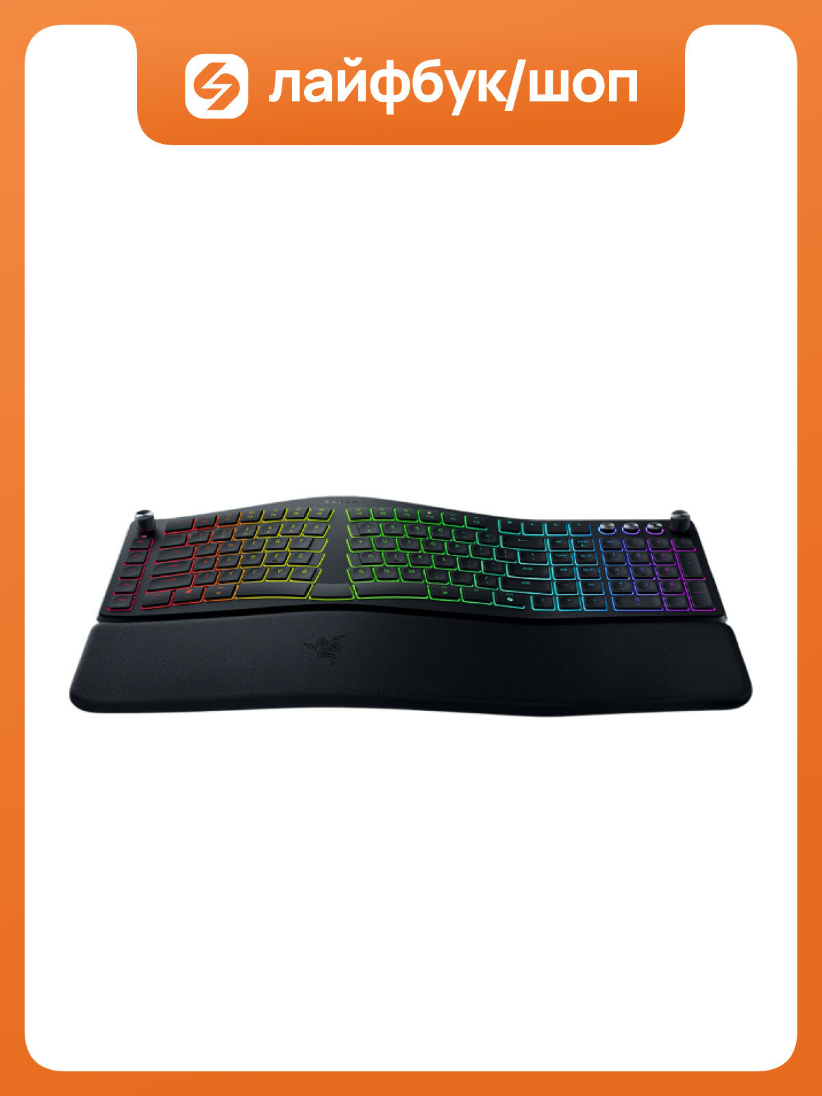 Клавиатура Razer Pro Type Ergo - US Layout, USB-C, Bluetooth, радиоканал, мембранные, чёрный RZ03-05440100-R3M1