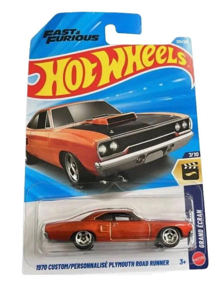 Машинка Mattel Hot Wheels 1:64 Basic Car 2026M C4982 1970 Custom Plymouth Roadrunner