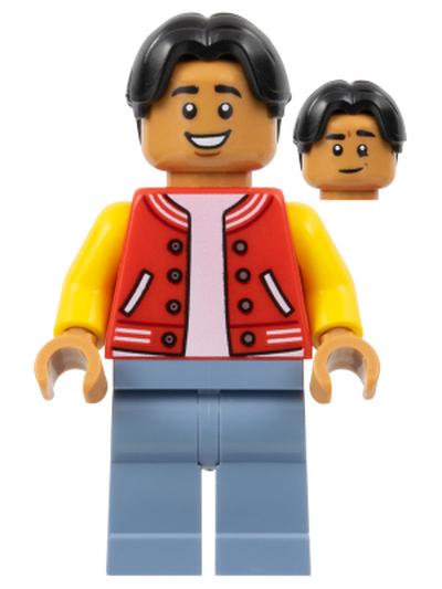 Минифигурка Lego sh0893 Ned Leeds - Red and Yellow Letter Jacket, Sand Blue Legs