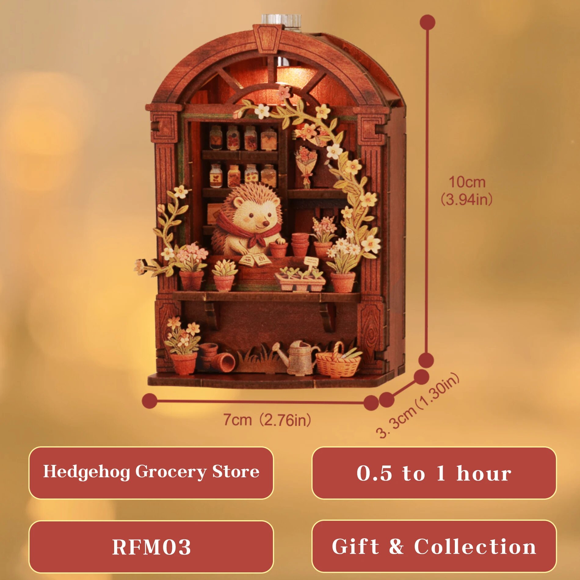 Магниты 3D животные дерево Hedgehog