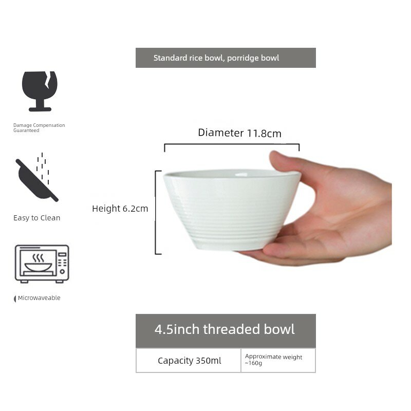 Стандартные керамические чашки Jingdezhen 4,5 дюйма с рельефом, набор из 10 шт, ручная работа для домашнего обеда,
