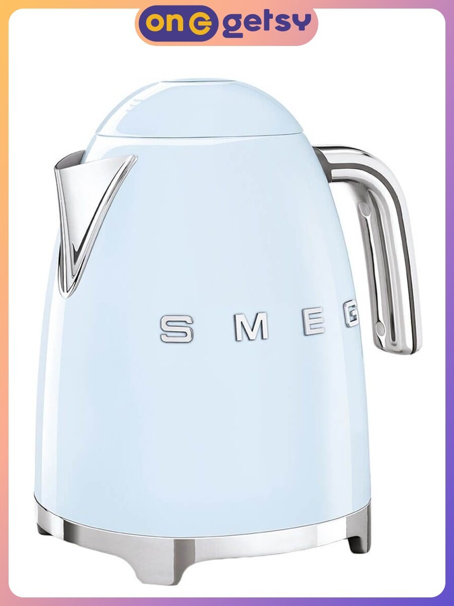 Чайник электрический Smeg KLF03PBEU, 2400 Вт, 1.7 л, пластик/металл, автоотключение, голубой