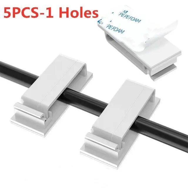 Кабельные зажимы abay Cable Organizer Clips 5X1 Holes-White