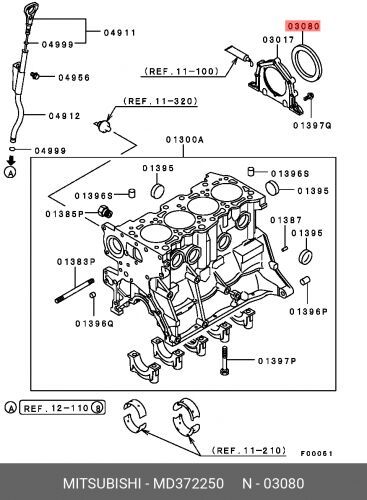 Сальник к. в. MITSUBISHI/HYUNDAI 72x96x9 21443-22000