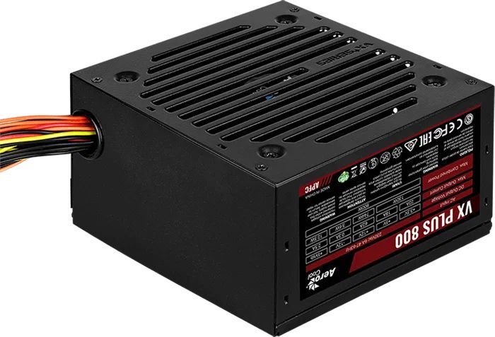 Блок питания для игрового и домашнего компьютера AeroCool VX Plus 800, мощность 800 Вт