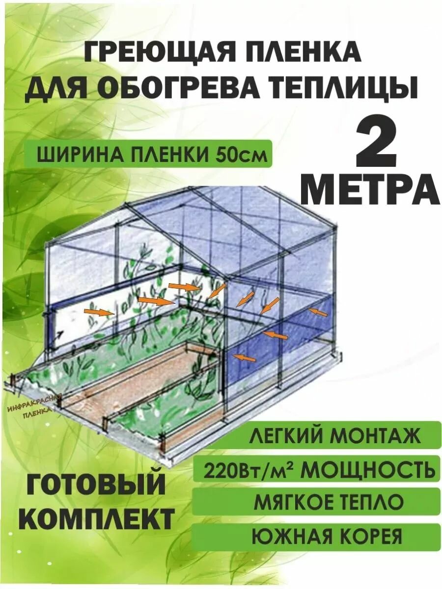 Обогреватель для теплицы ленточный 2 метра