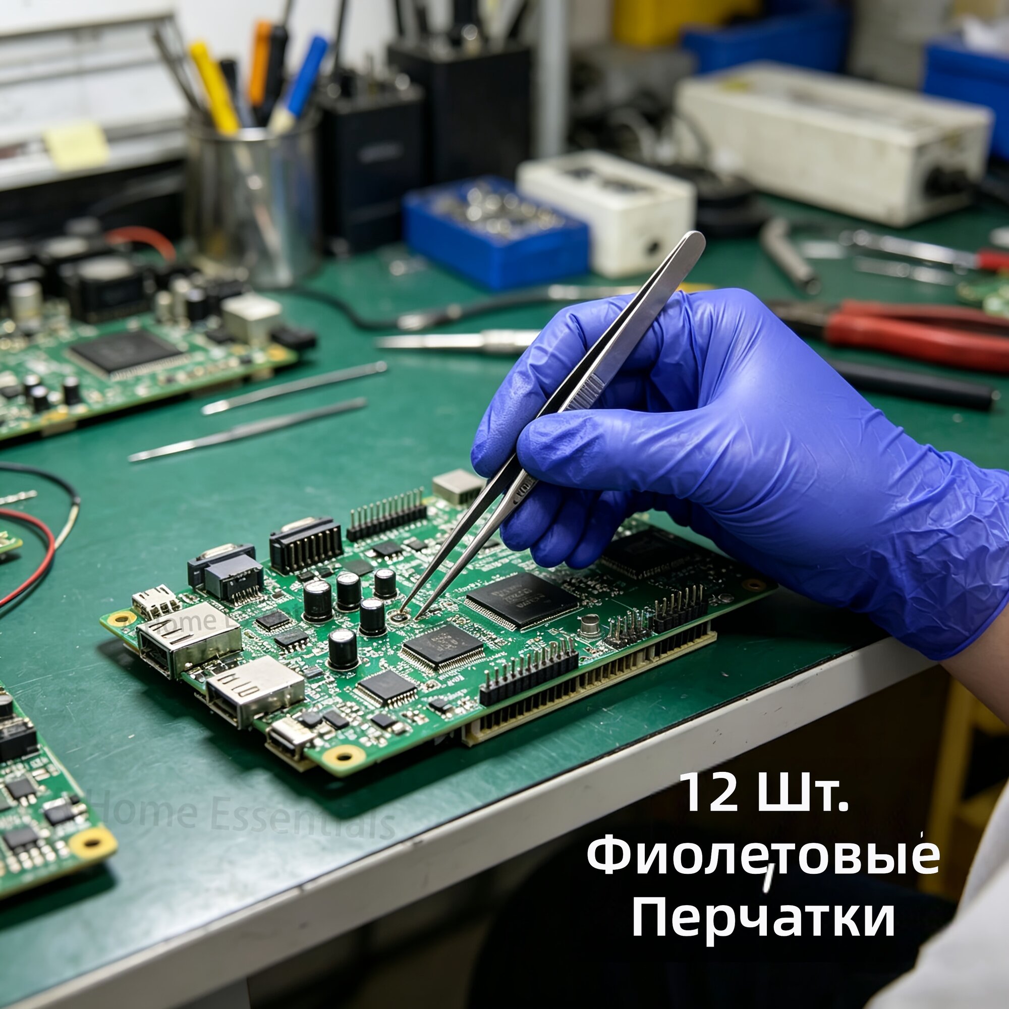 Нитриловые многоразовые перчатки лиловые, размер XS, для уборки дома, чистки ковров, украшений и ухода за питомцами