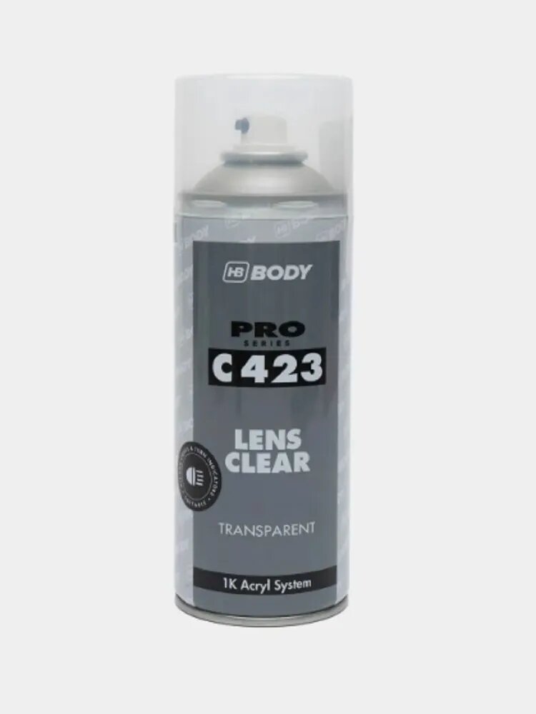 Лак для фар и оптики аэрозоль 400 мл. Прозрачный. HB Body C423 Lens Clear