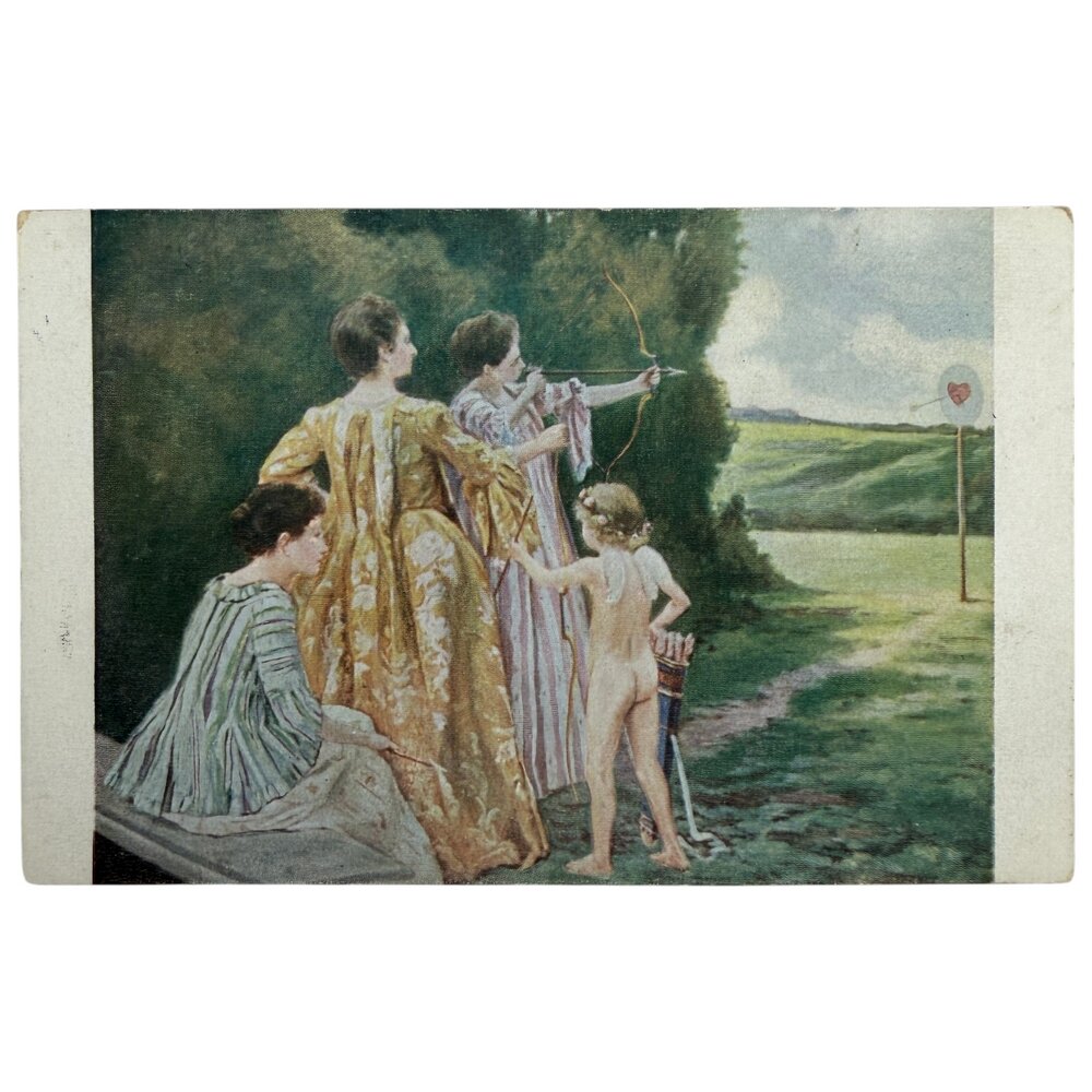 Почтовая открытка "Лапьер-Ренуар - Женские развлечения" 1900-1915 гг. Франция