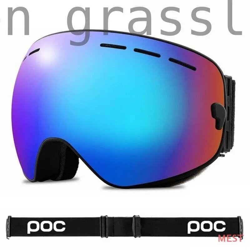 Маска горнолыжная POC, двойная линза, защита от запотевания, UV400, для мужчин и женщин, белый металлик