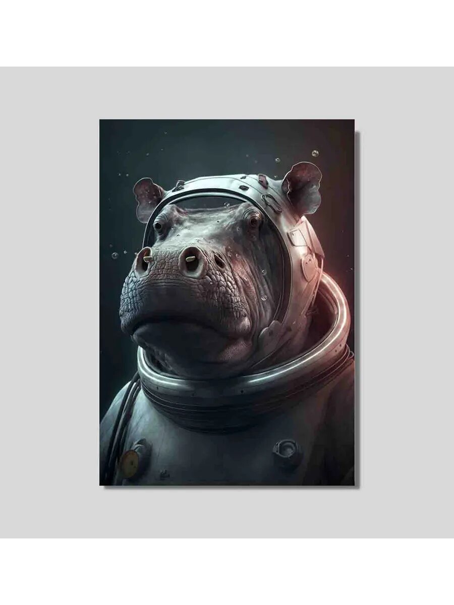 Бегемот-космонавт, Плакат 30x42см