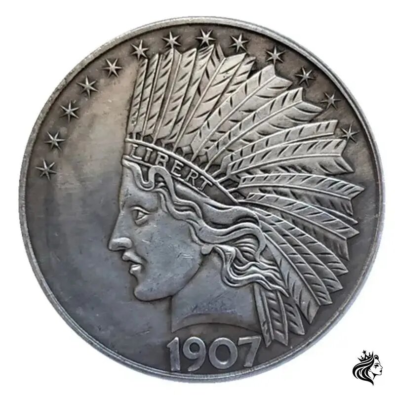 1 серебряные монеты США 1907 года с изображением индейцев