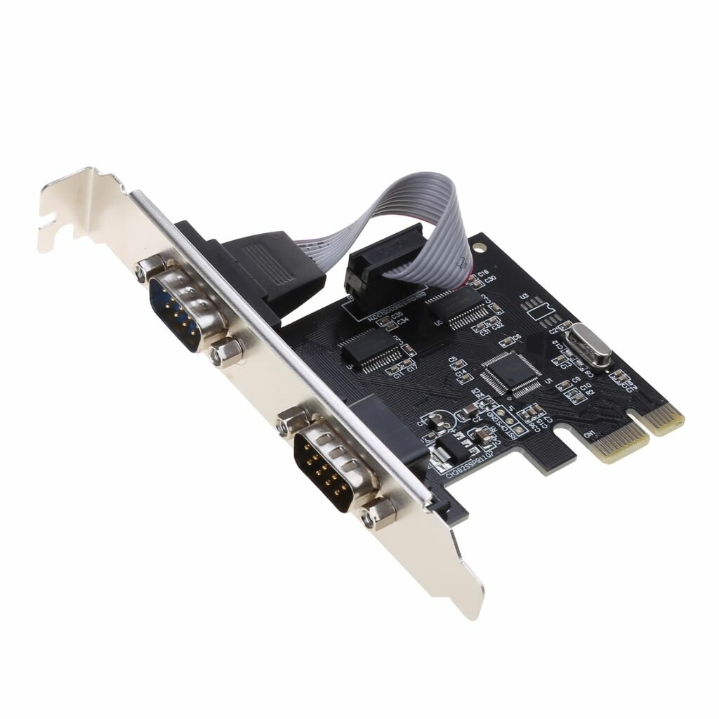 PCIe9-контактная коммуникационная карта RS232 с 2 последовательными портами