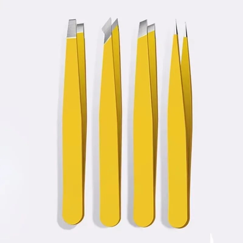 Набор пинцетов для бровей 4шт, C518-yellow
