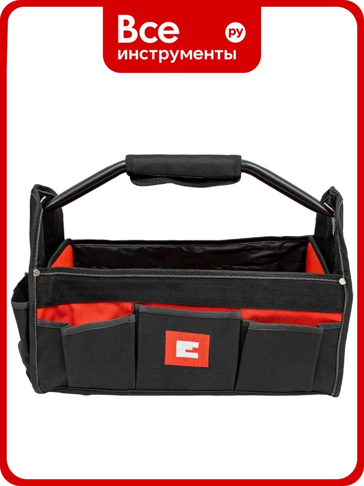 Сумка для инструмента Einhell Bag 45-22 4530037 с металлической ручкой и из прочного полиэстера черного цвета