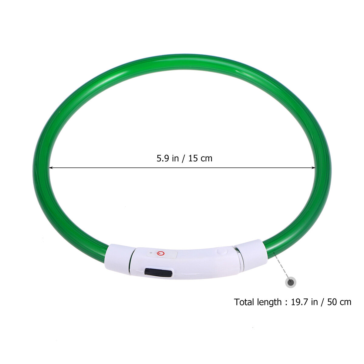 Светящийся Ошейник Для Собак USB Подзарядка Ночью Безопасность 1PCS 50cm Зеленый