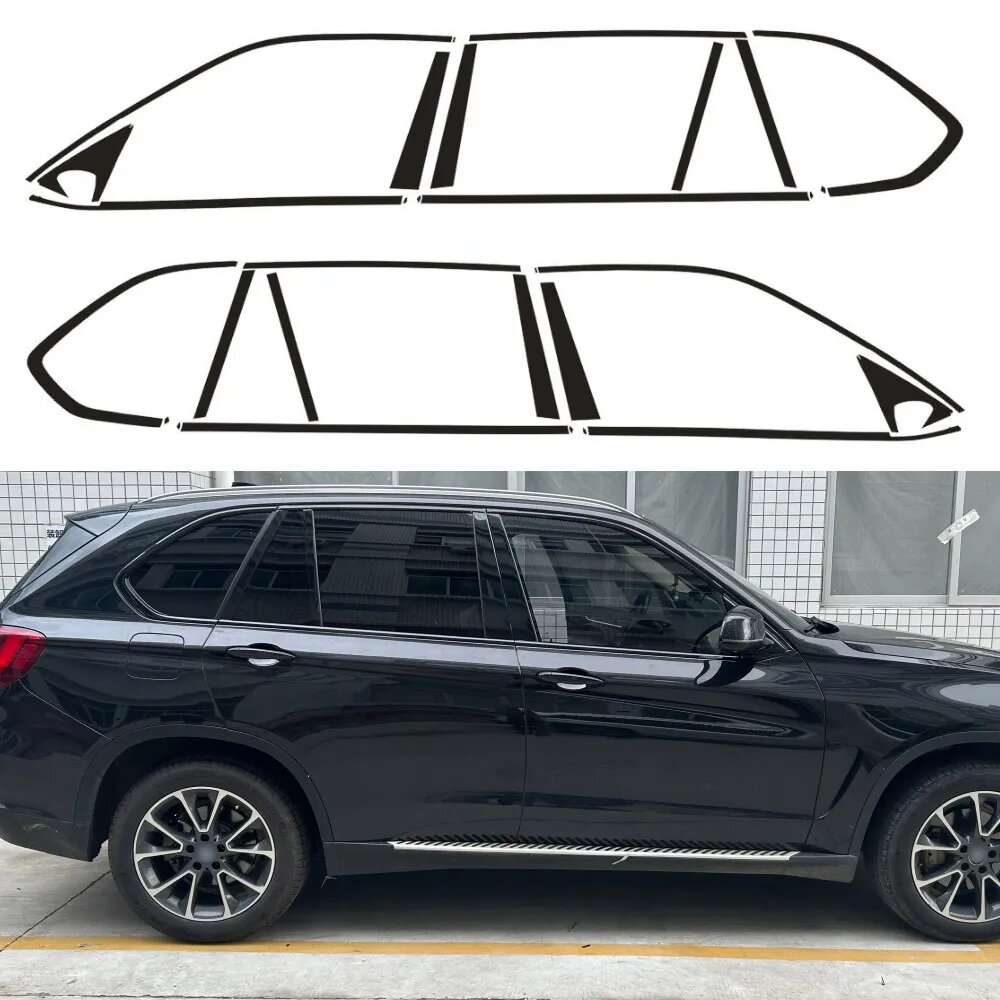 Виниловая накладка Chrome Delete для тонировки оконных молдингов BMW X5 F15 2014-2018 глянцевая черная