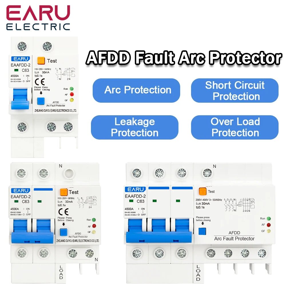 Автоматический выключатель 3P+N 63А EARUELECTRIC