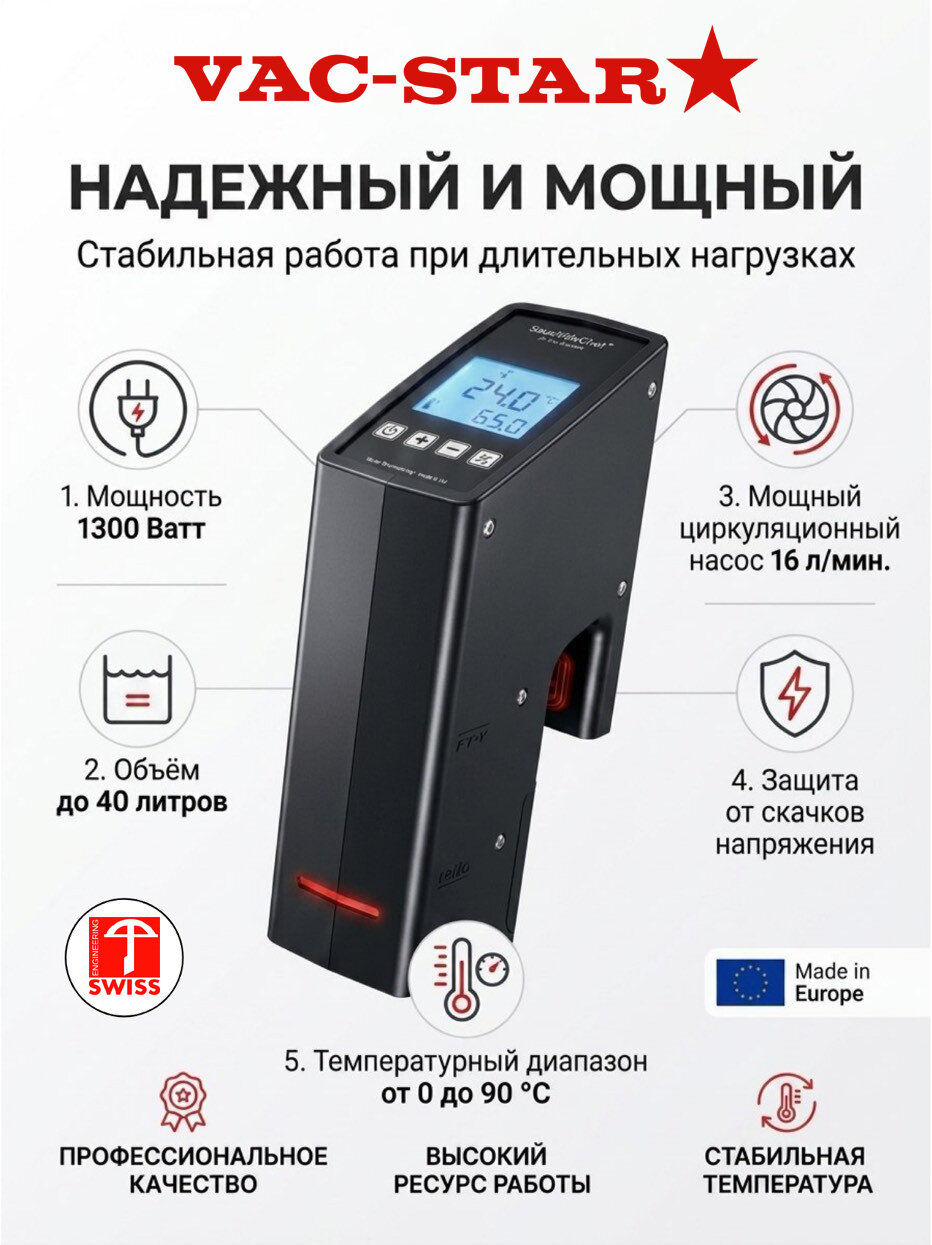 Погружной термостат (сувид) SousVideChef CLASSIC