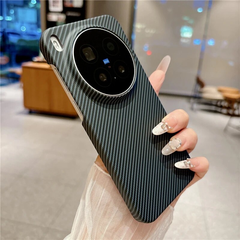 Ультратонкий чехол из углеродного волокна и кевлара для VIVO X300 Pro vivo X300 Pro, Черный, Black