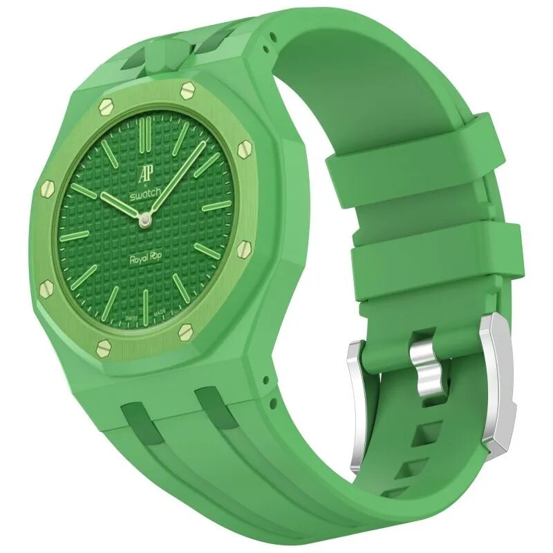 Силиконовый ремешок Swatch x AP Royal Pop (на 12 часов) с застежкой, эластичный и удобный, в модном спортивном стиле, подходит для повседневного ношения, доступен в различных цветах