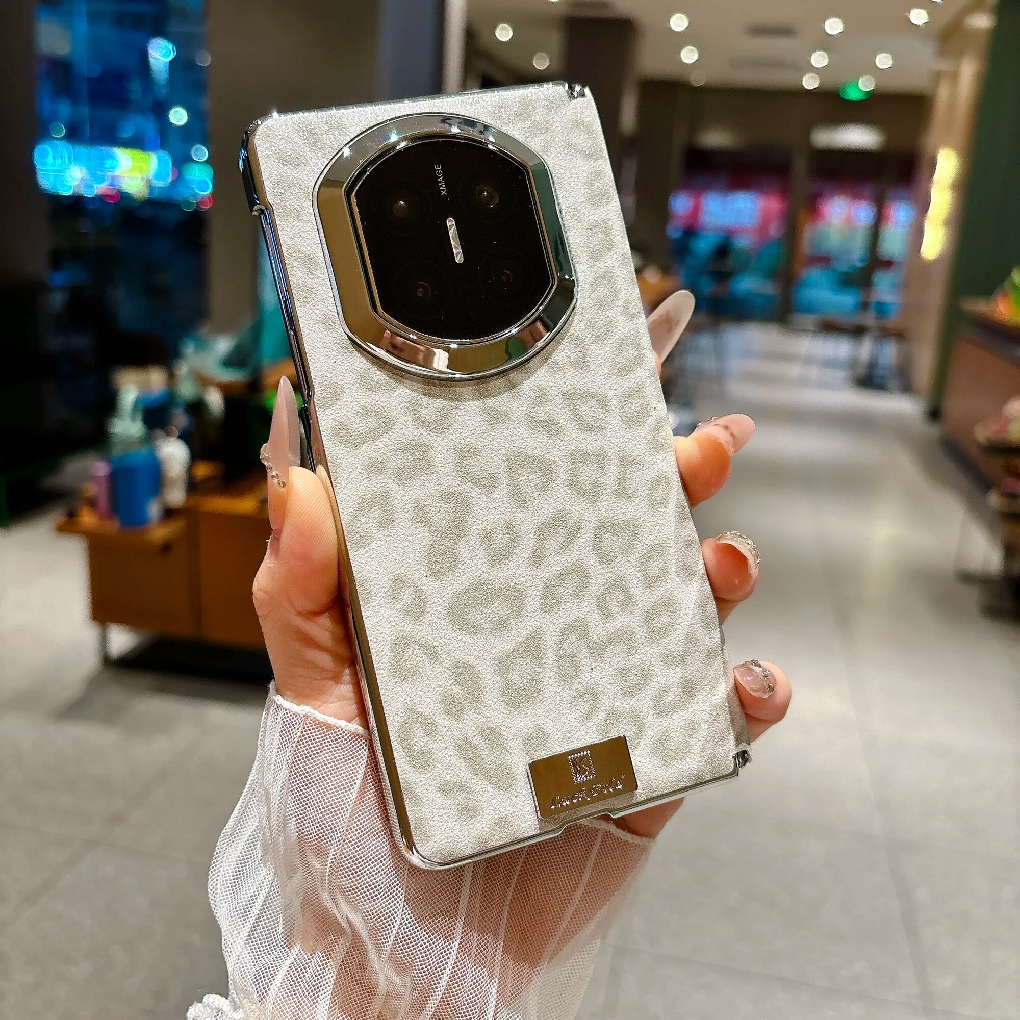 Роскошный блестящий чехол для телефона с леопардовым принтом для Huawei Mate X7, Хуавей Мэйт X7, B2